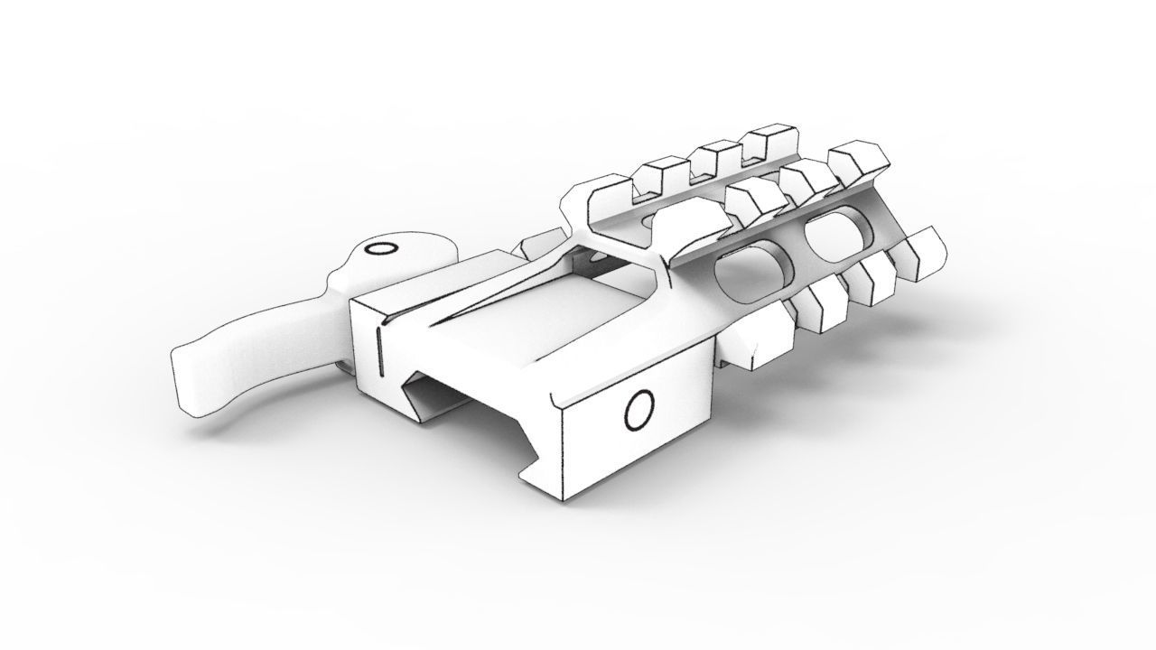 QD Triple Rail Mount Adaptor 3D model | CGTrader