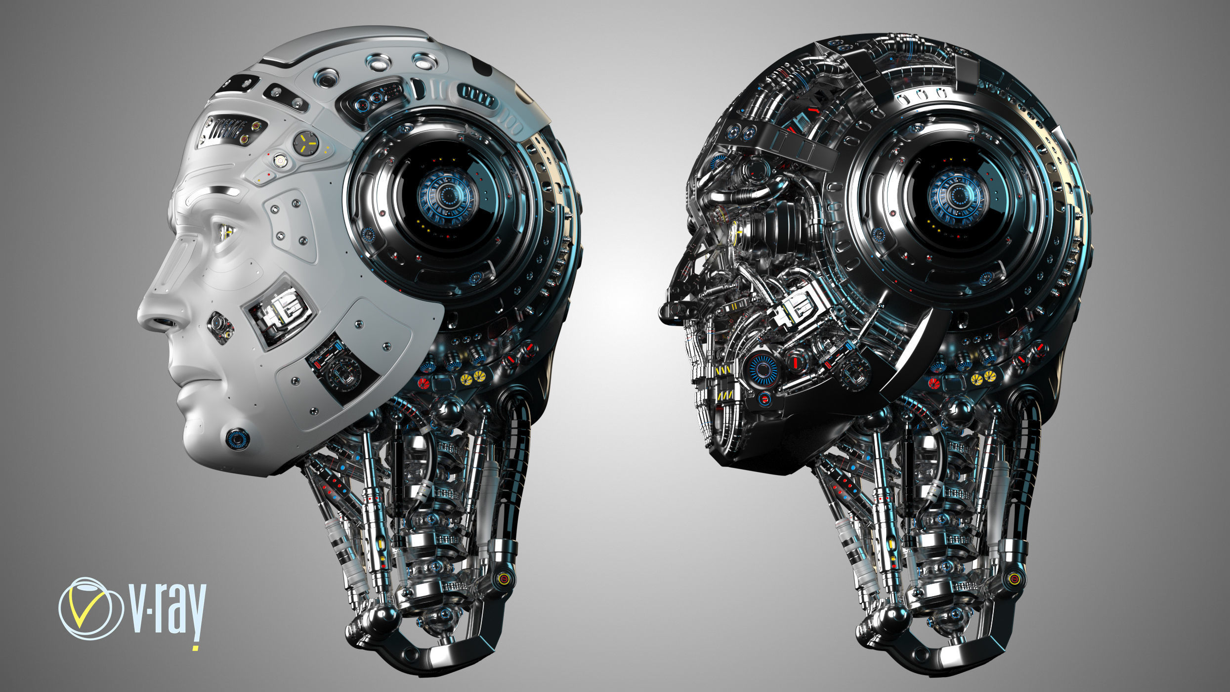 Futuristic Robot Head 3D model | CGTrader