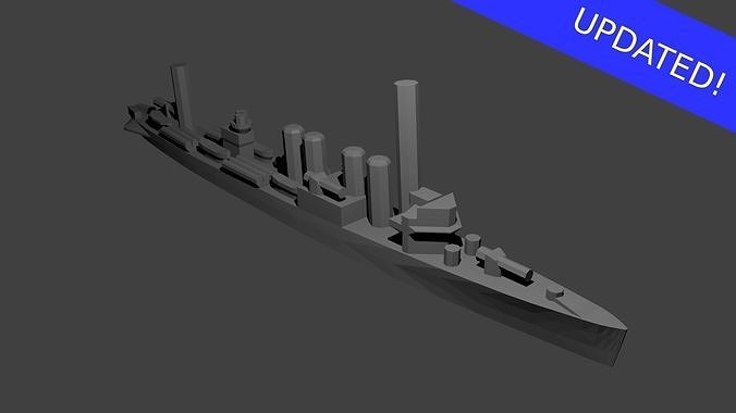 US Clemson Class Destroyer Warship 3D model 3D printable | CGTrader