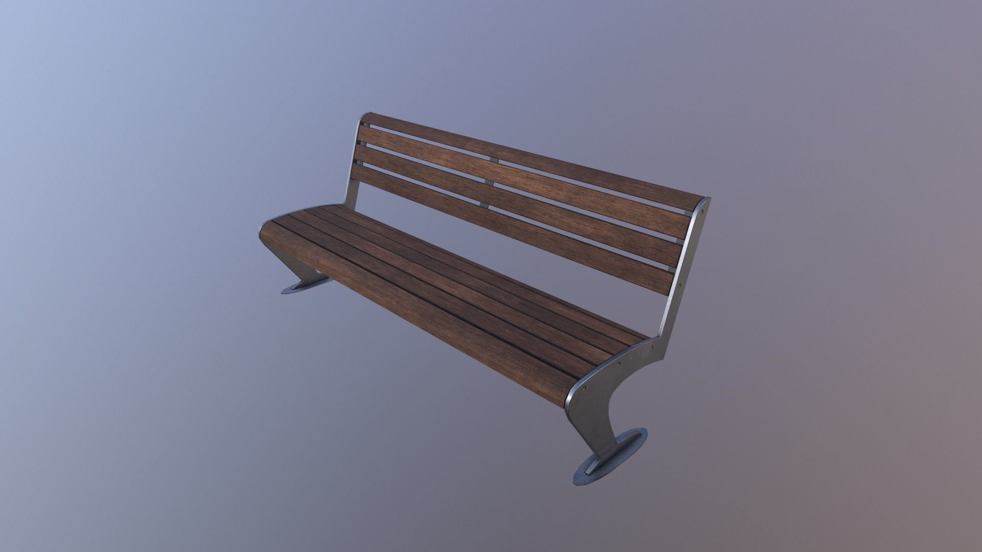 3D model Bench Low-poly Game Ready Model wooden VR / AR / low-poly ...