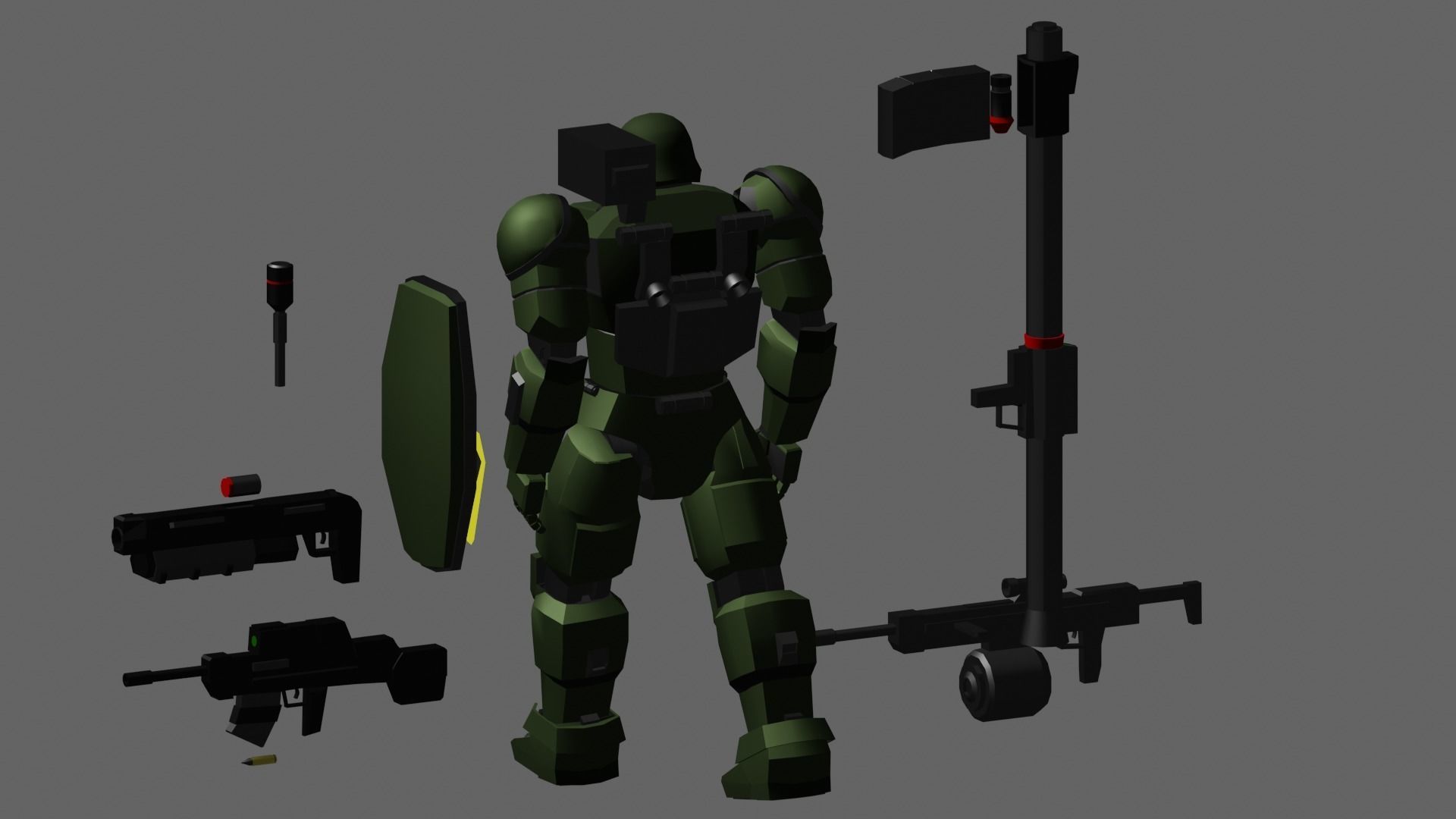 Mecha Mobile Suit-Krieger free VR / AR / low-poly 3D model animated ...