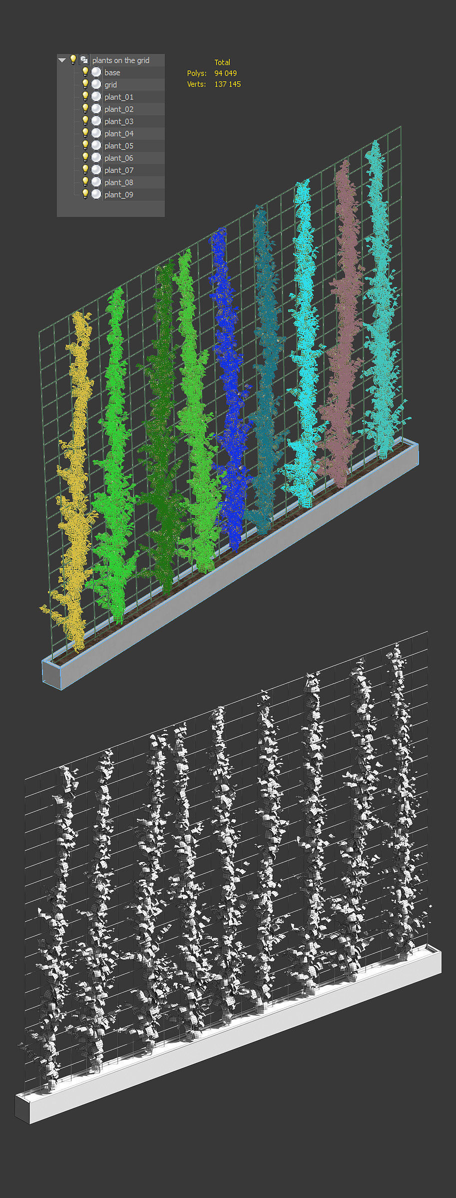 Vertical plant partition 3D model | CGTrader