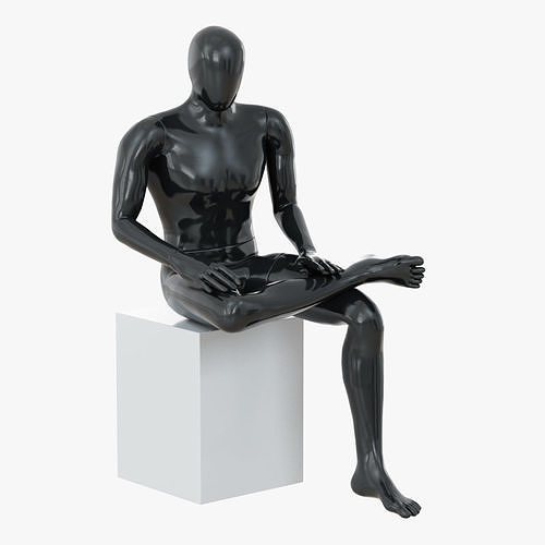Abstract male mannequin sitting 05 3D model | CGTrader