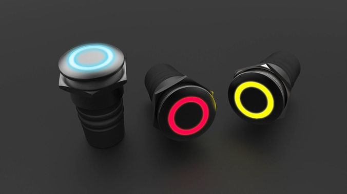 Vandal Resistant Push Button Switch 3D model | CGTrader