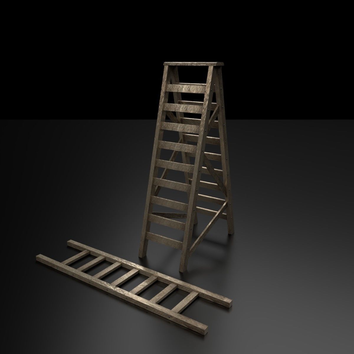 3D model Wood Ladder Pack VR / AR / low-poly | CGTrader