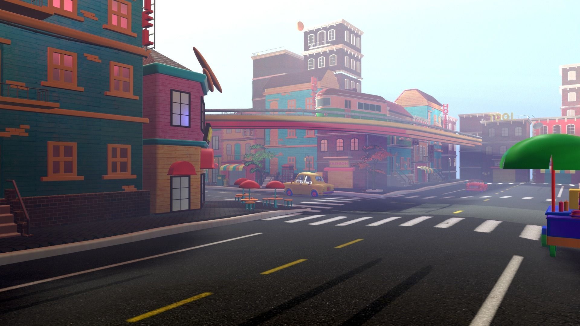 3D model Asset - Cartoons - Street 3D Model VR / AR / low-poly | CGTrader