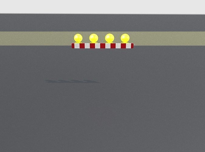3D model Construction Barrier 6 with animated lights 600-31 100x1200mm ...