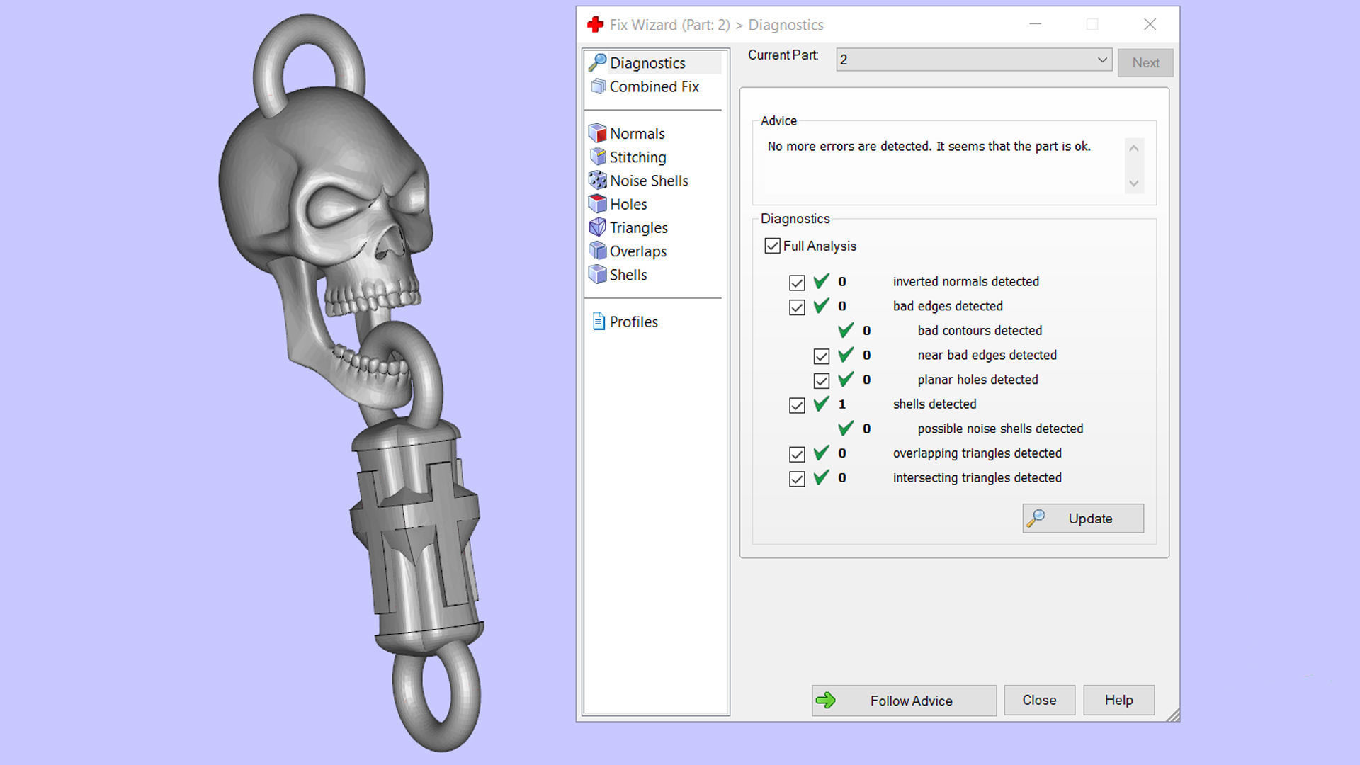 chain link skull with cross 3D model 3D printable | CGTrader