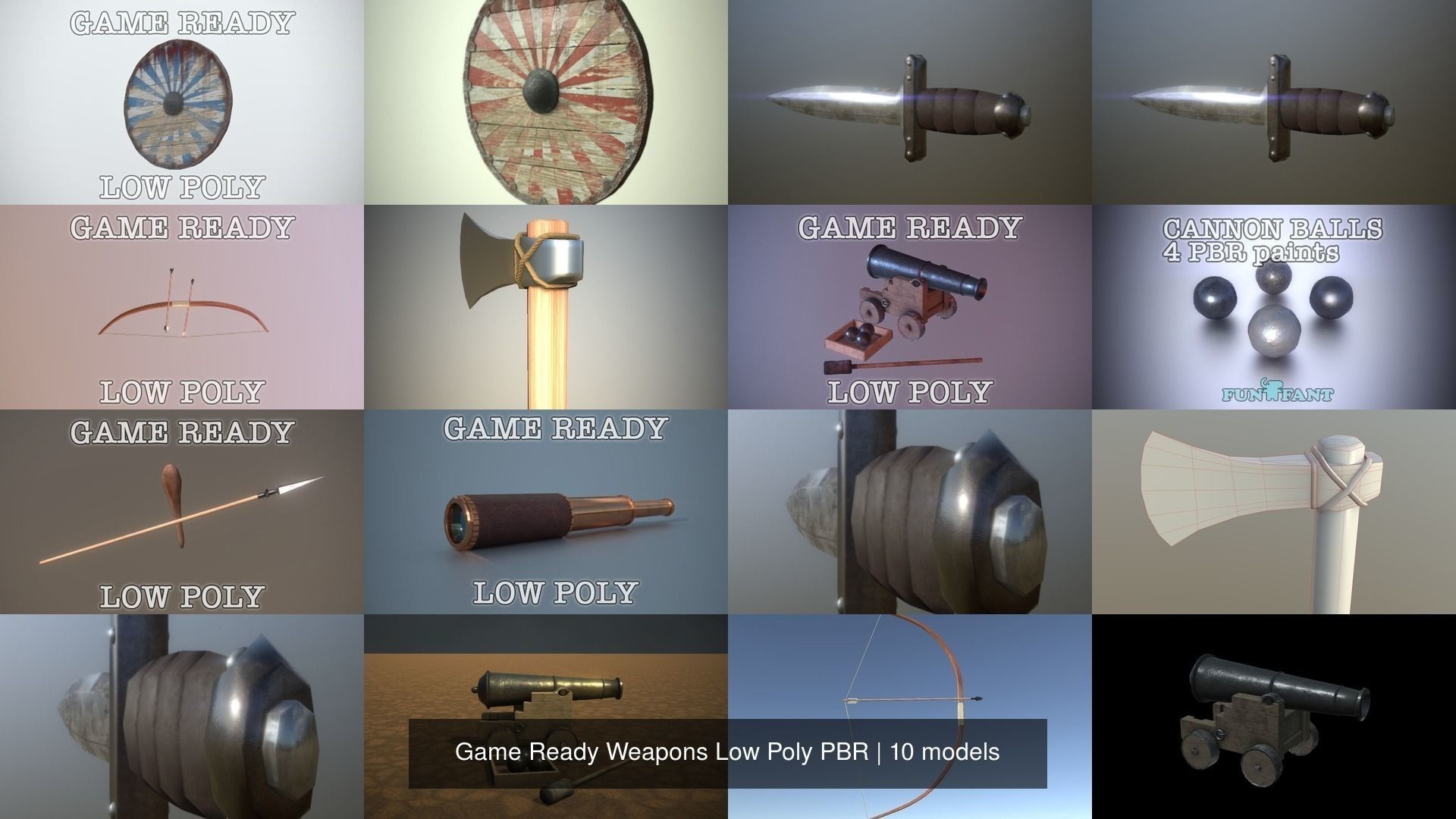 Game Ready Weapons Low Poly PBR 3D Model Collection | CGTrader