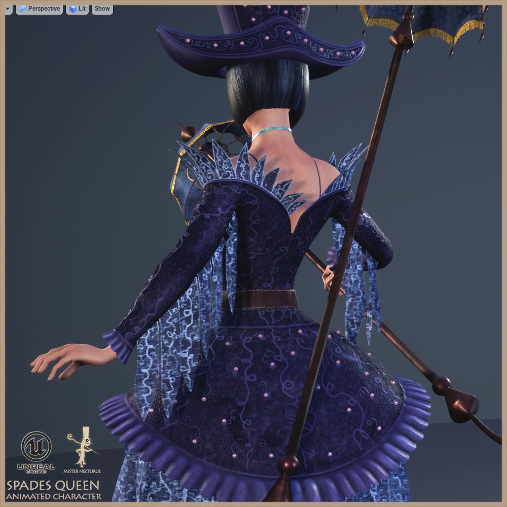 3D model Spades Queen Light Version VR / AR / low-poly rigged animated ...