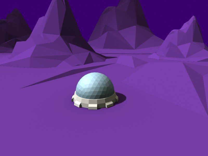 3D model Moonbase polygonal dome VR / AR / low-poly | CGTrader
