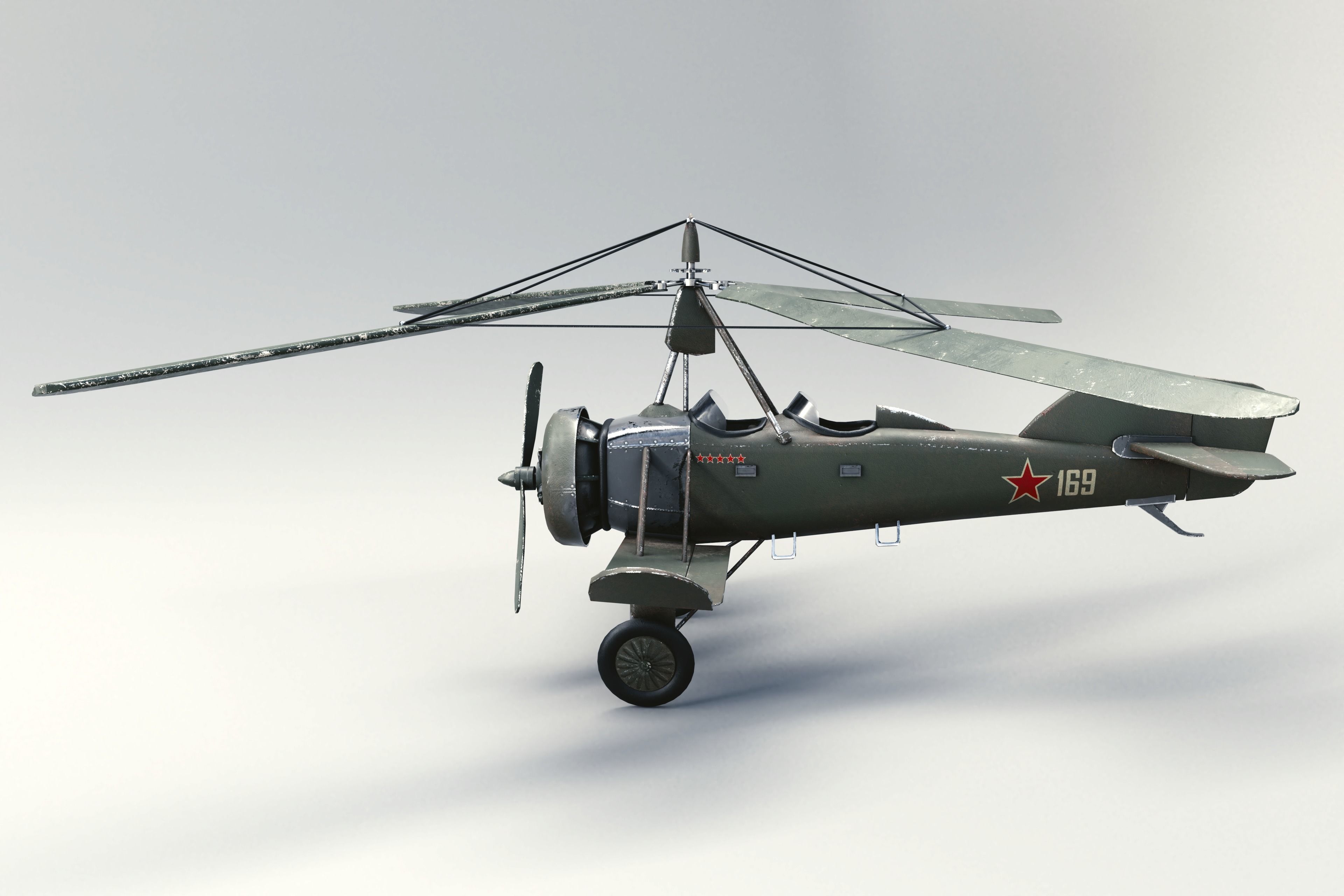 3D model Soviet Autogyro TsAGI A-4 VR / AR / low-poly | CGTrader