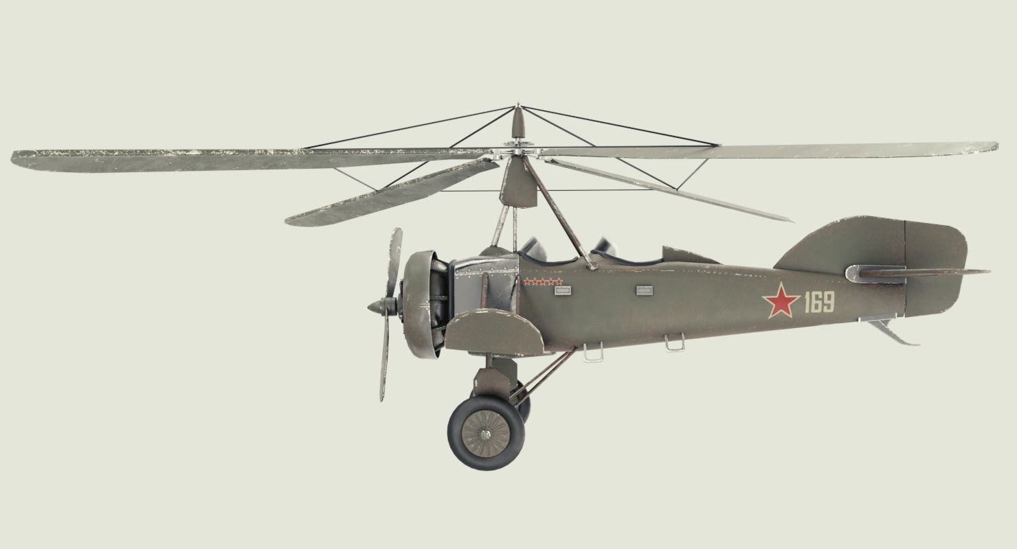 3D model Soviet Autogyro TsAGI A-4 VR / AR / low-poly | CGTrader