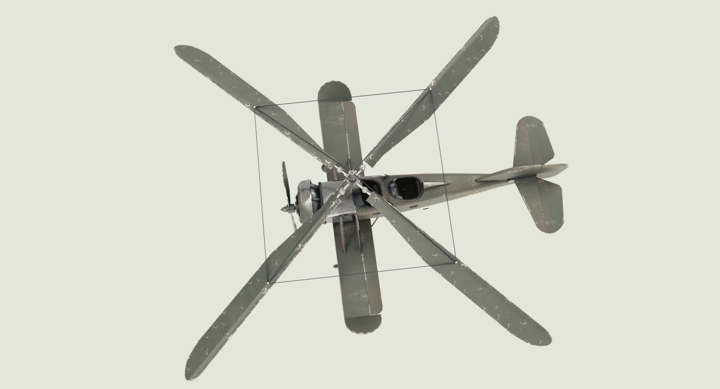 3D model Soviet Autogyro TsAGI A-4 VR / AR / low-poly | CGTrader