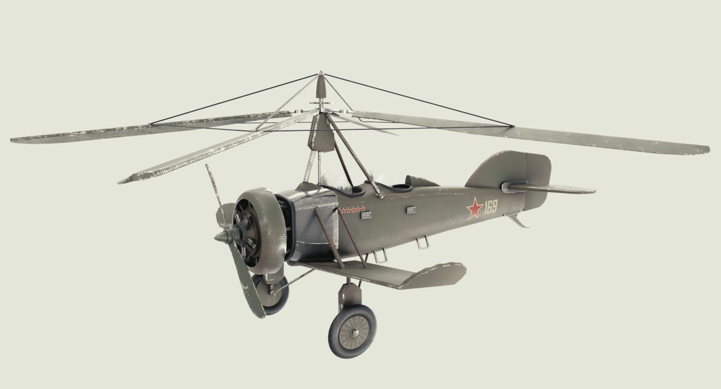 3D model Soviet Autogyro TsAGI A-4 VR / AR / low-poly | CGTrader