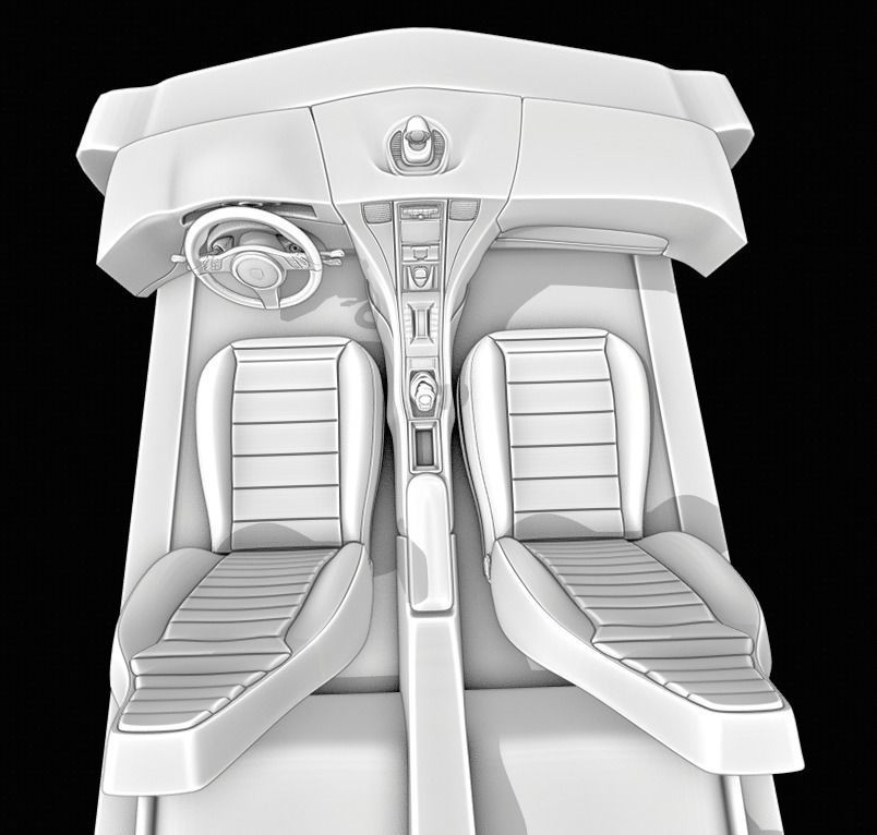 Sports Car Interior 3D model | CGTrader