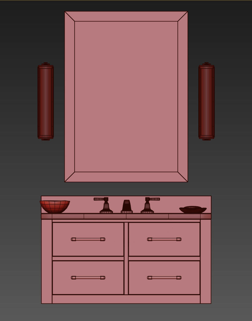 Hutton single floating vanity white 3D model | CGTrader