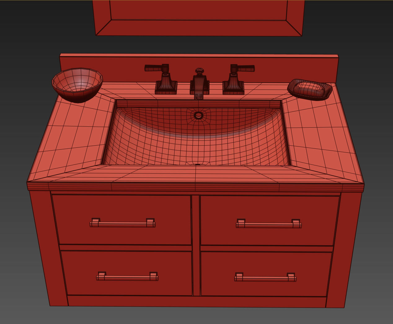 Hutton single floating vanity white 3D model | CGTrader