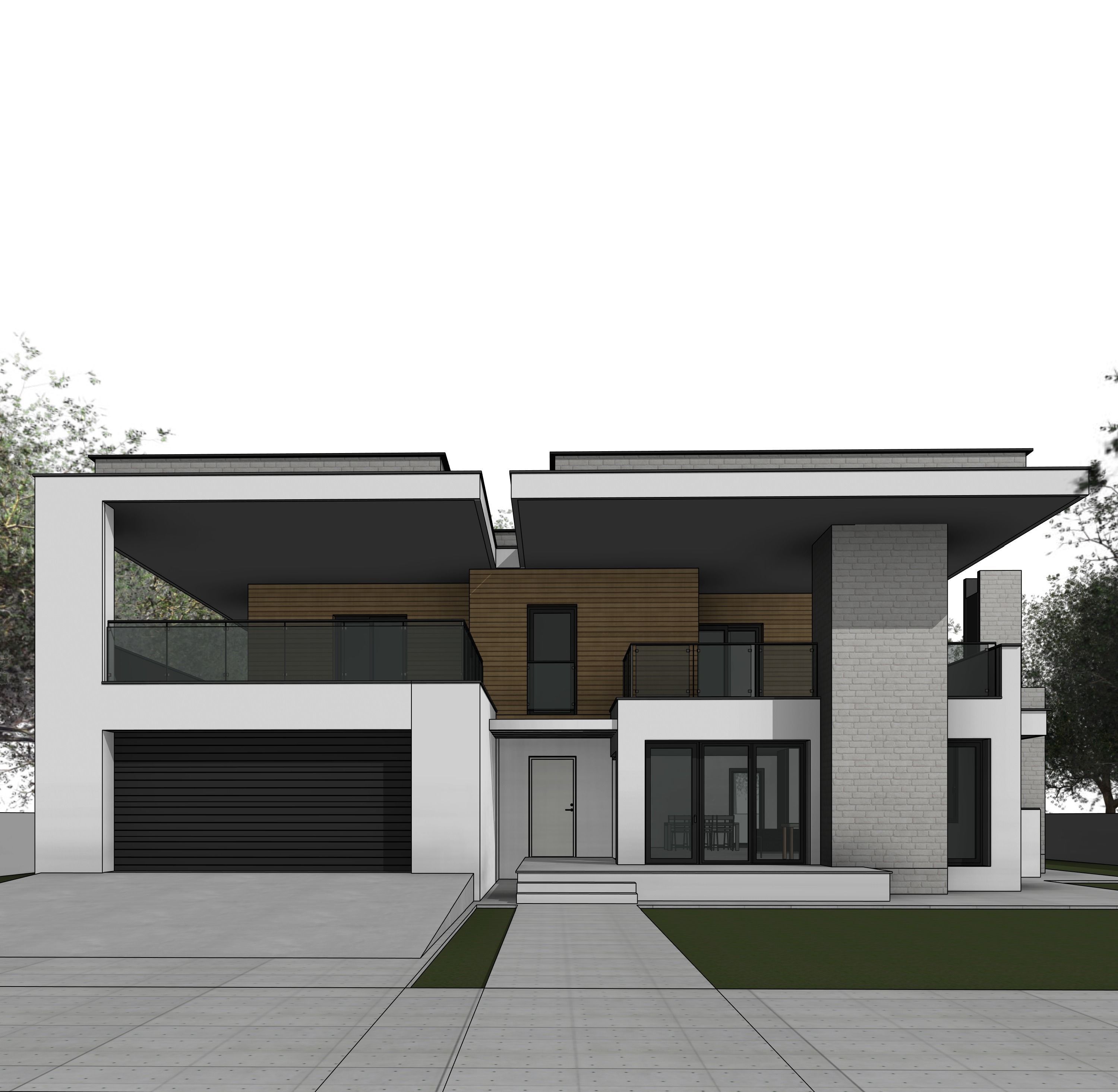Modern House - Revit 3D 3D model | CGTrader