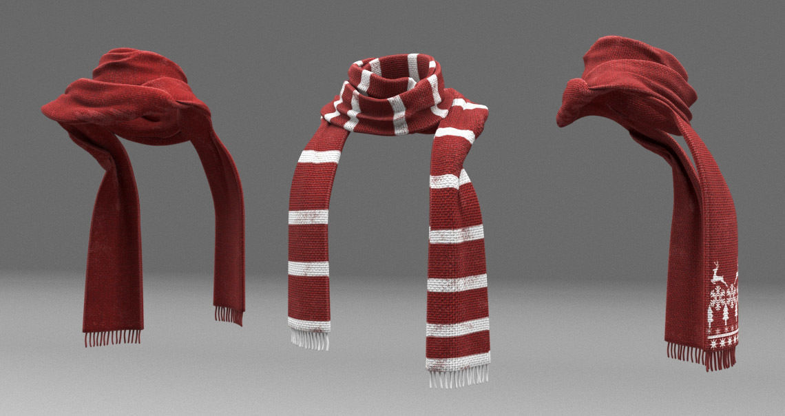 wool scarf free 3D model | CGTrader
