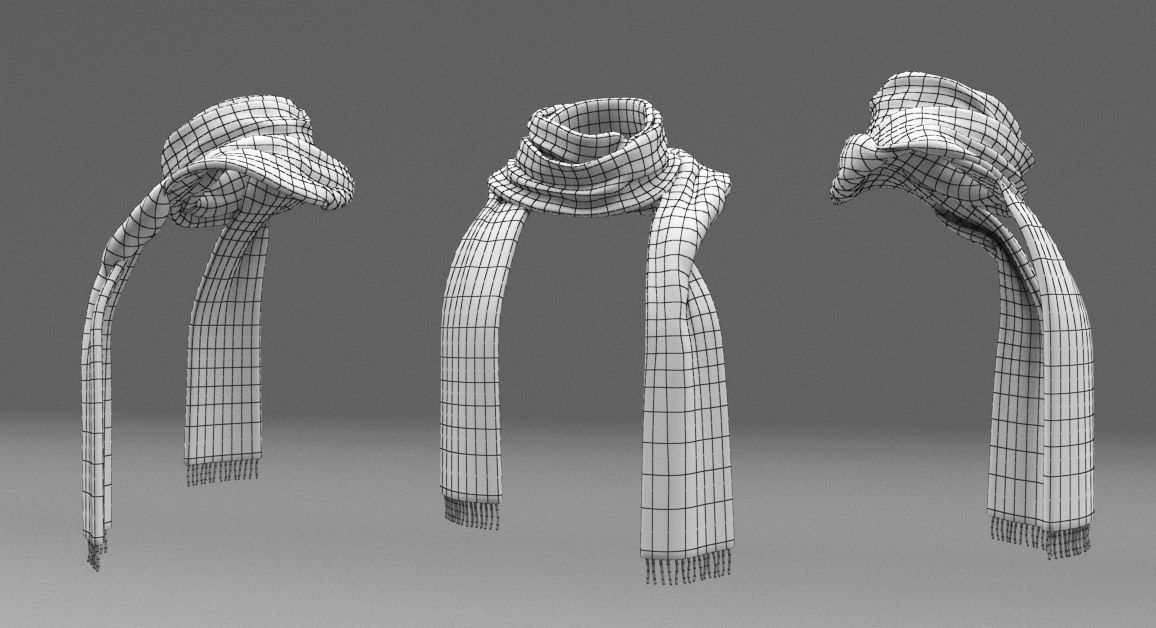 wool scarf free 3D model | CGTrader