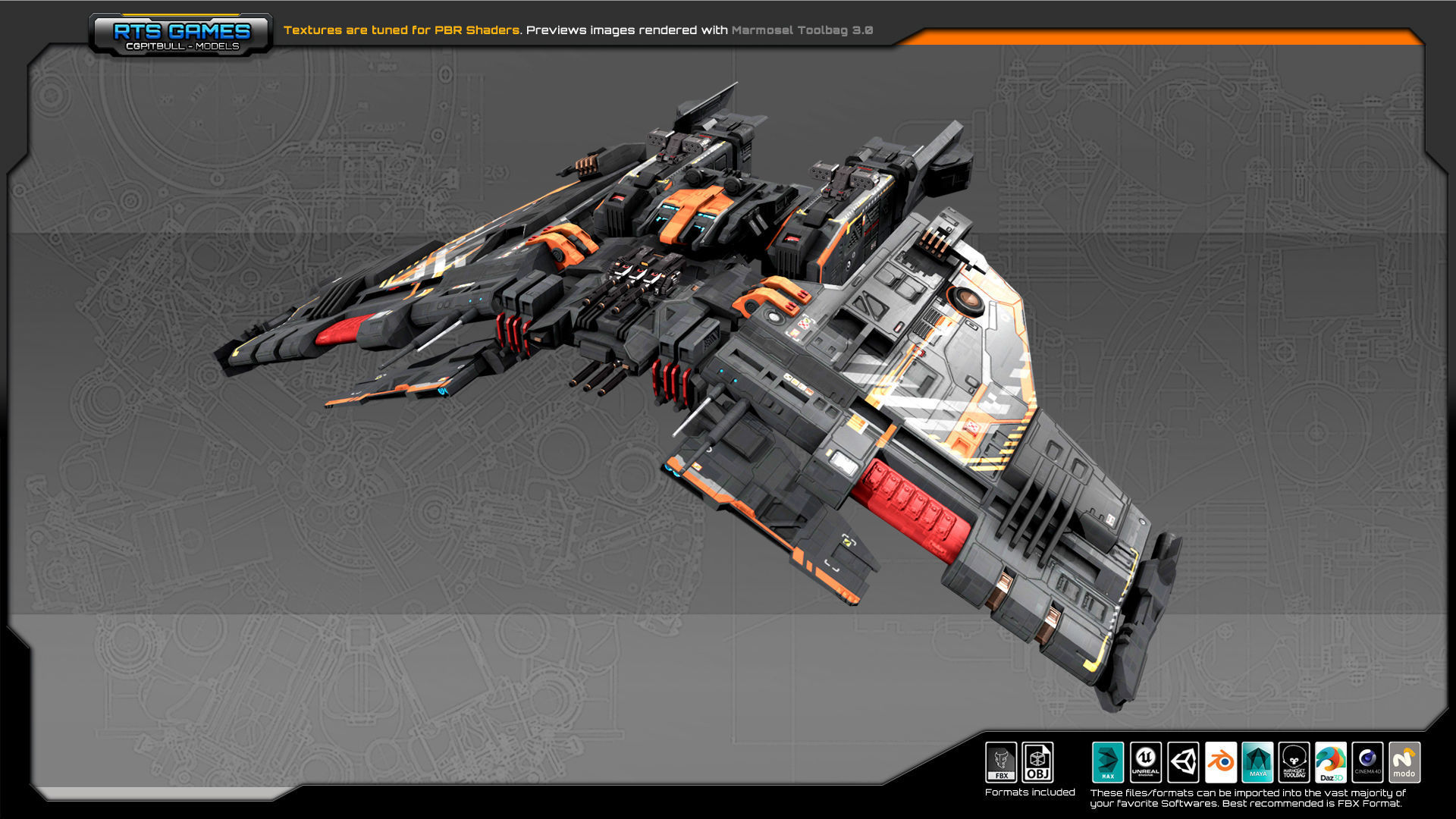 3D model FEDERATION Frigate GX8 VR / AR / low-poly | CGTrader
