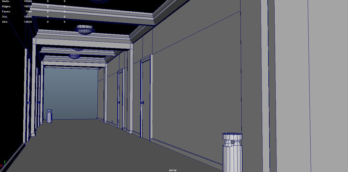 3D model Overlook Hotel Corridor VR / AR / low-poly | CGTrader