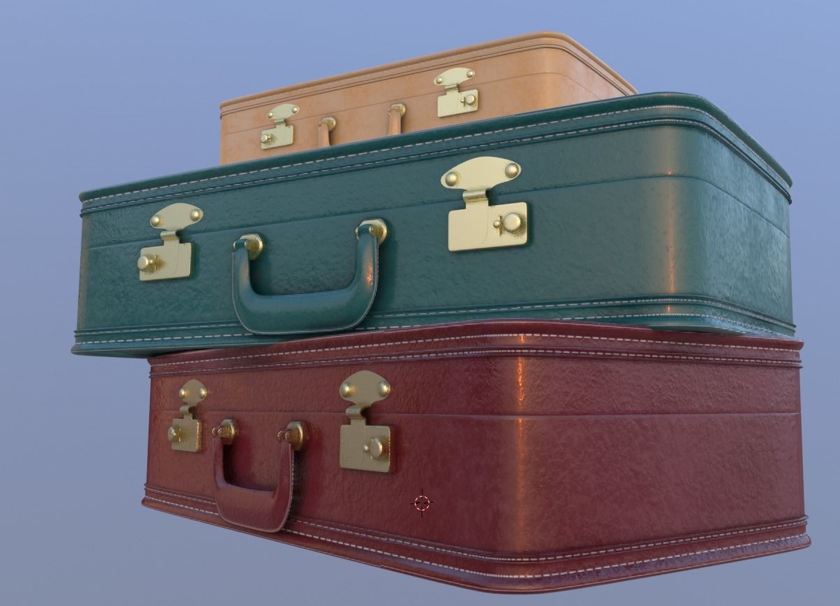 retro suitcases 3d model low-poly | CGTrader