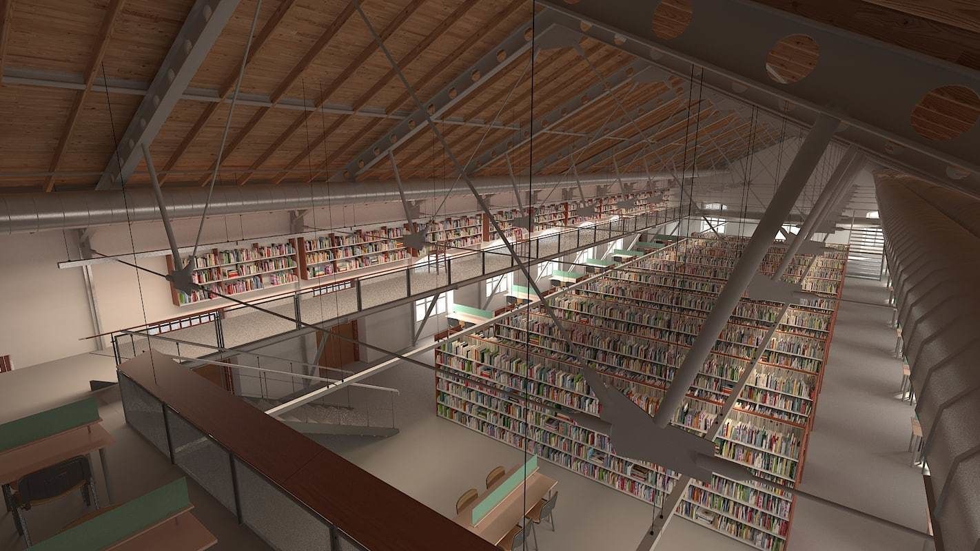 Library inside of 3D model | CGTrader