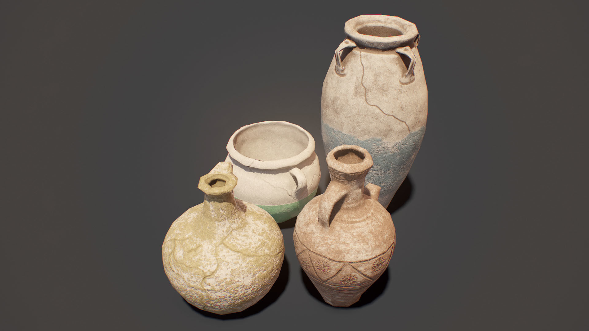 3D model ancient pots Low-poly PBR VR / AR / low-poly | CGTrader