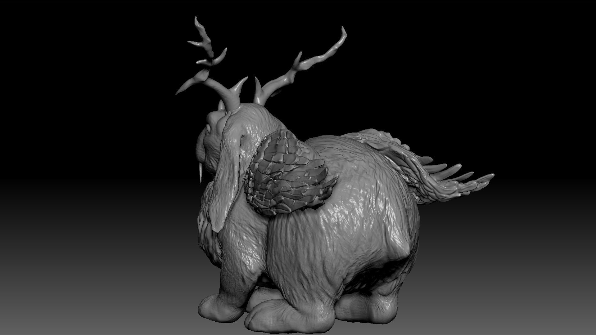 Wolpertinger bunny rabbit for 3D print 3D model 3D printable | CGTrader
