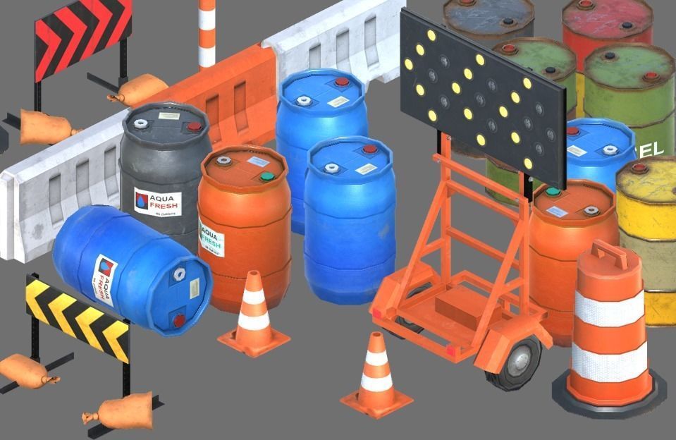 3D model Construction prop sets VR / AR / low-poly | CGTrader