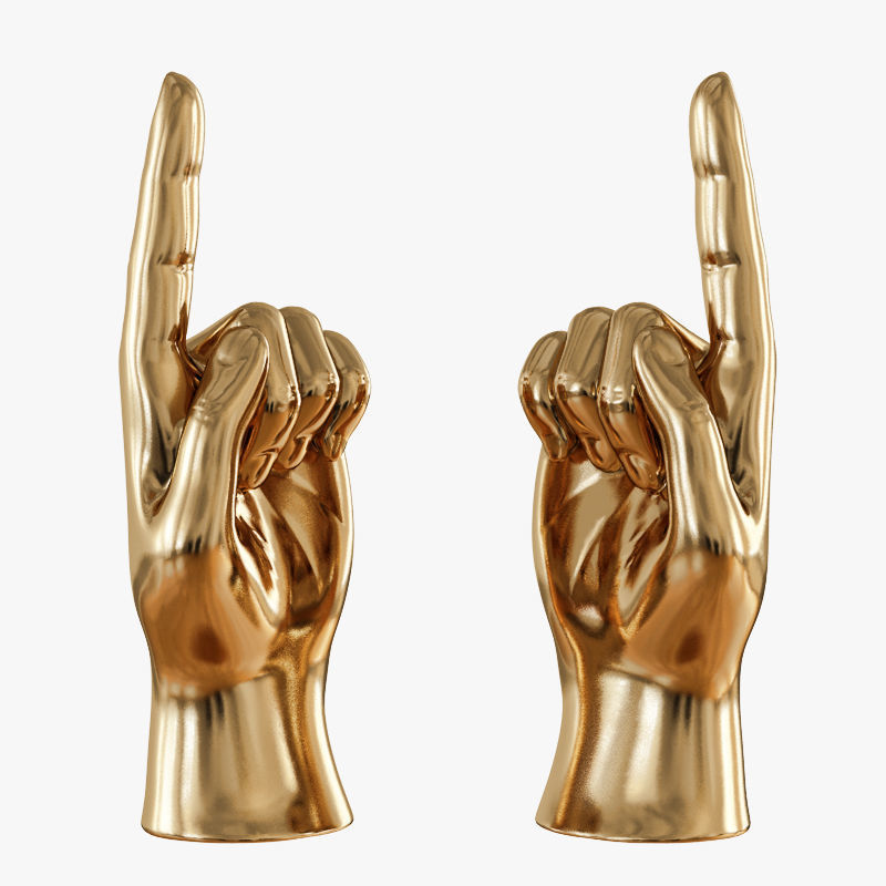 Gold figurine hand 3D model | CGTrader