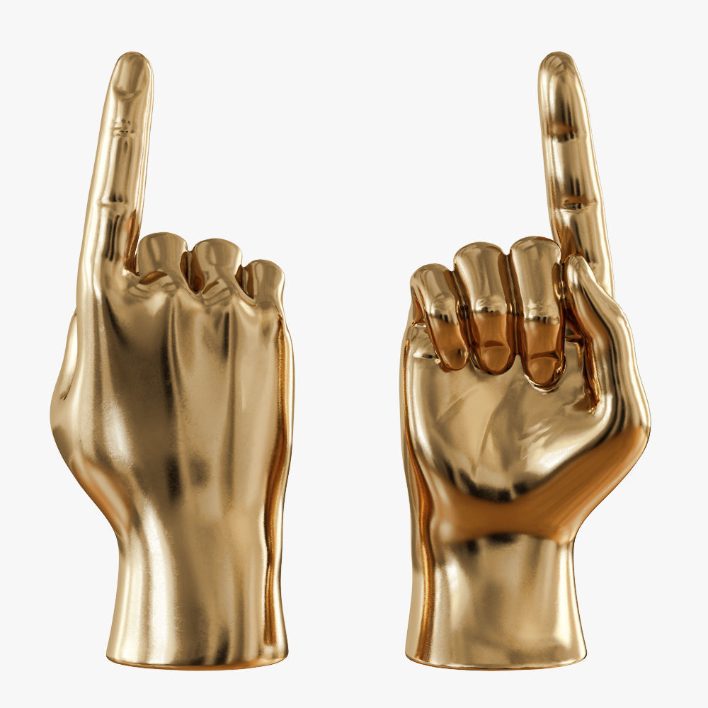 Gold figurine hand 3D model | CGTrader