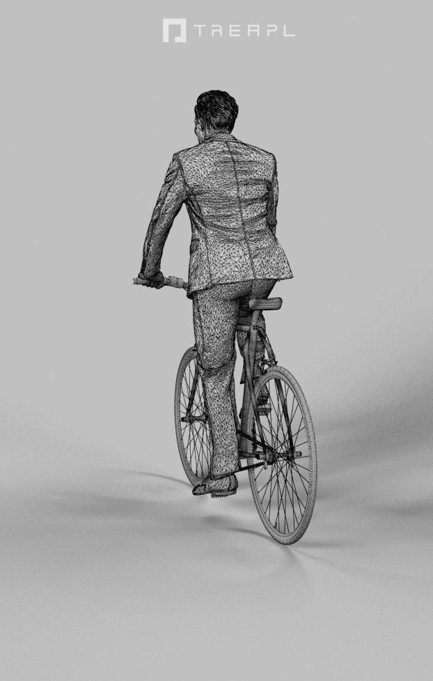Virtue an Elegant Man Riding A Bicycle Suit 3D model | CGTrader