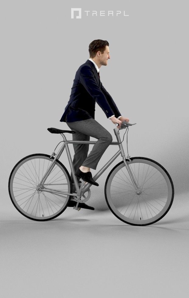 Virtue an Elegant Man Riding A Bicycle Suit 3D model | CGTrader