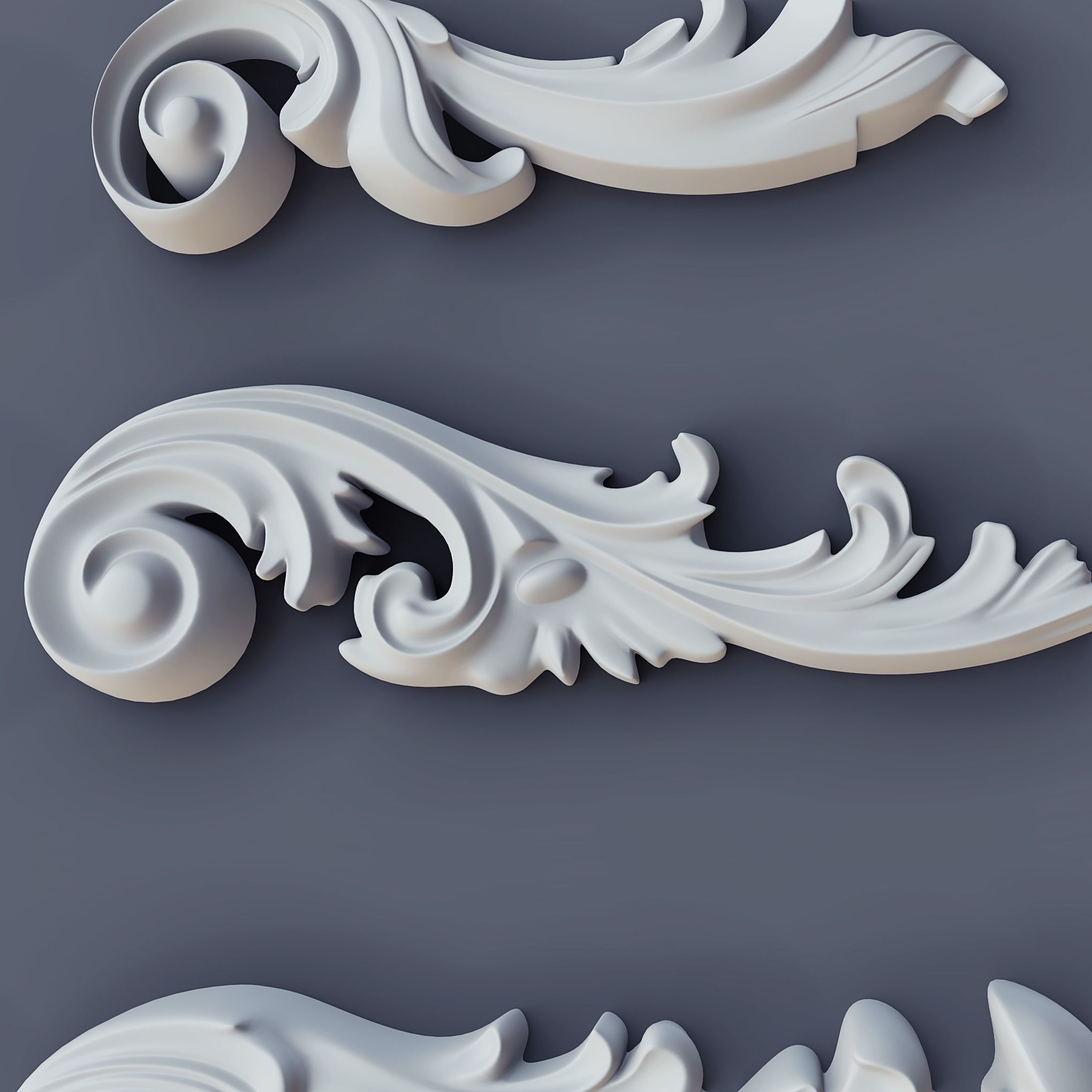 Baroque Volutes pack 2 3D model 3D printable | CGTrader