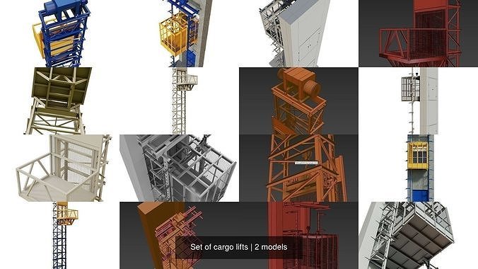 Set of cargo lifts 3D Model Collection | CGTrader