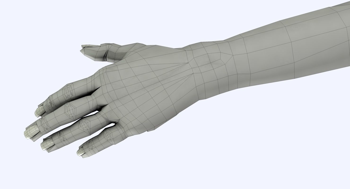 3D model Arm left without texture 3d model female VR / AR / low-poly ...