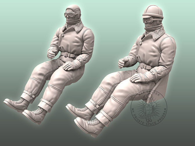 WW I Pilot 3D model 3D printable | CGTrader