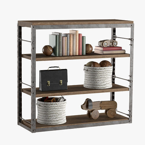 French Library Low Shelving 3D model | CGTrader