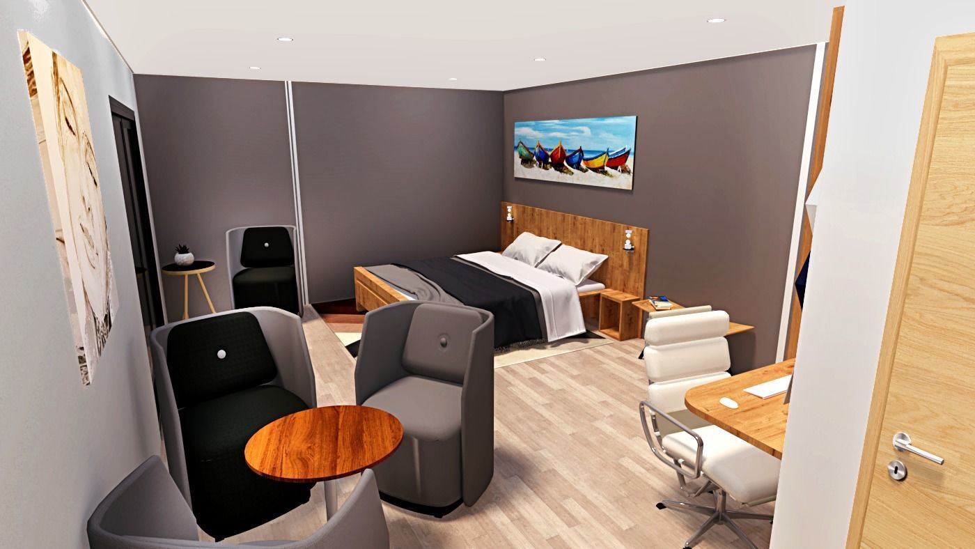 3D model mobile hotel room mobile home tiny house vacation house VR ...
