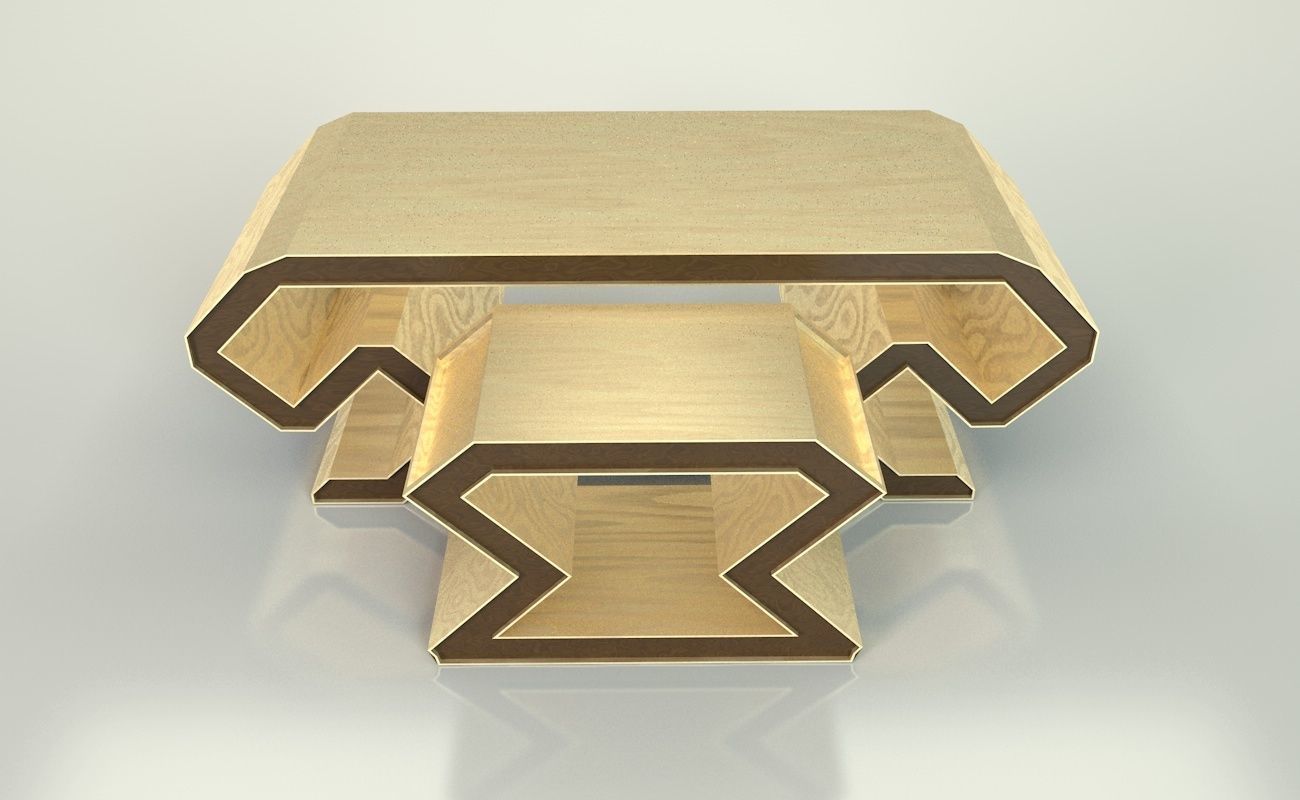 Futuristic table 3D model OBJ 3DS FBX C4D STL DAE