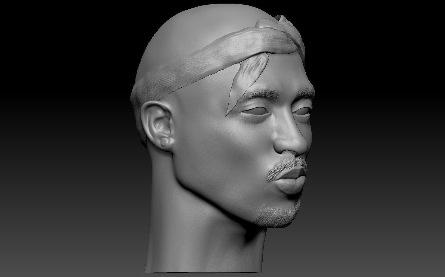 2Pac Tupac Shakur Bust 3D Print 3D model 3D printable rigged | CGTrader