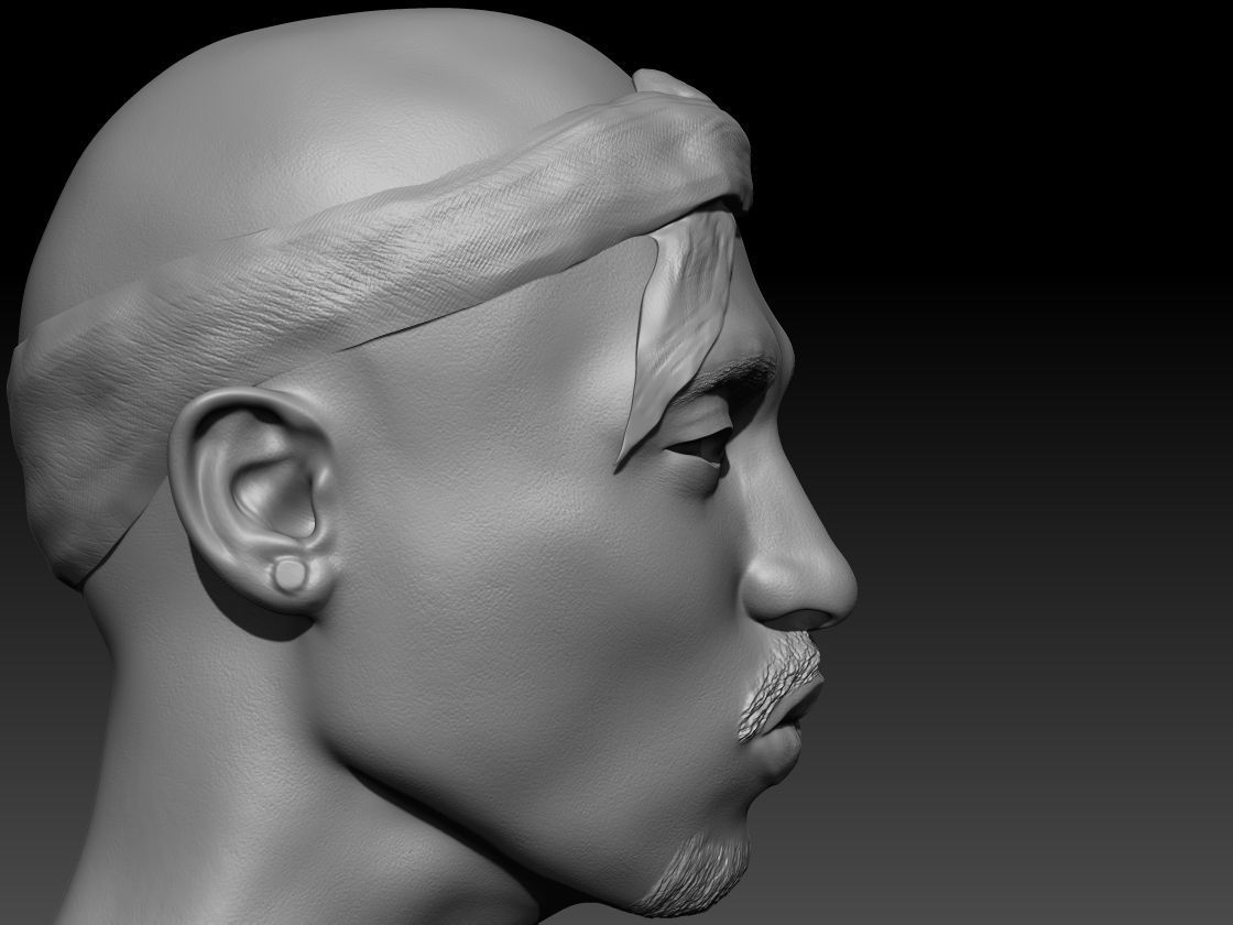 2Pac Tupac Shakur Bust 3D Print 3D model 3D printable rigged | CGTrader