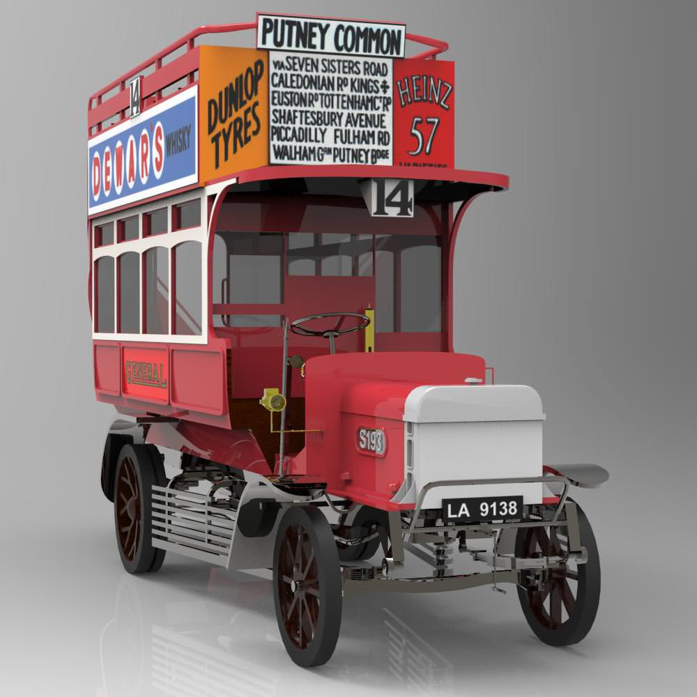 1910 B Type Bus Studio Max 3D model | CGTrader