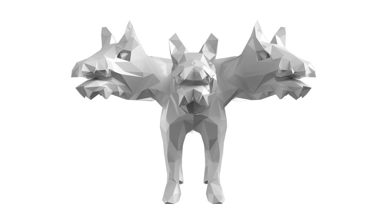 3D model Lowpoly Cerberus paper sculpture of boar VR / AR / low-poly ...