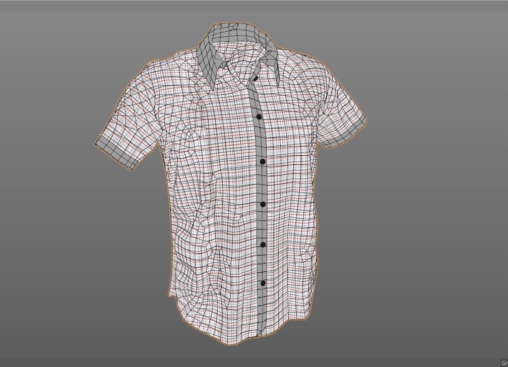 3 D Male T-Shirt with Half-Sleeves free VR / AR / low-poly 3D model ...