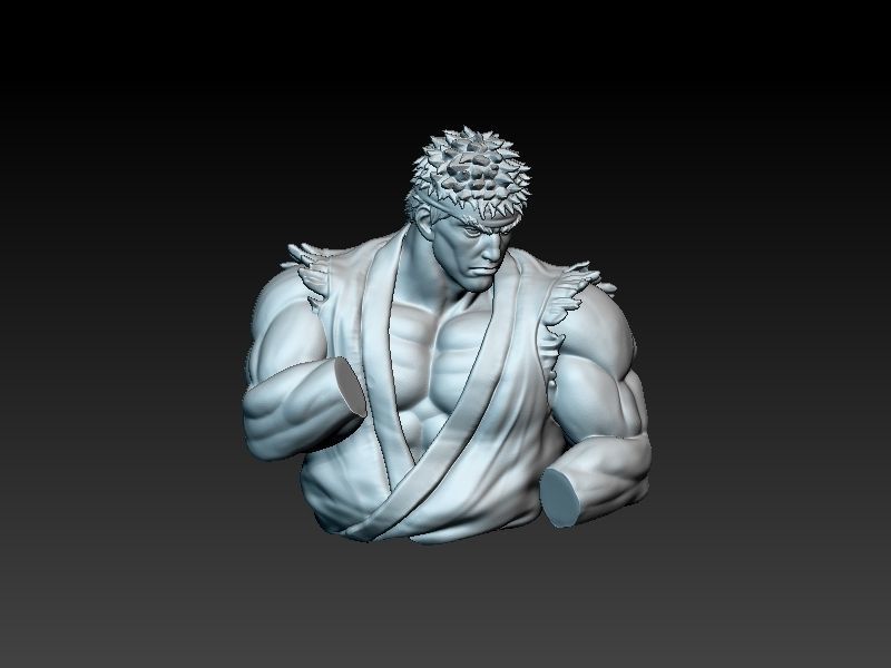 Street Fighter Ryu - Fight stance pose 3D model 3D printable | CGTrader
