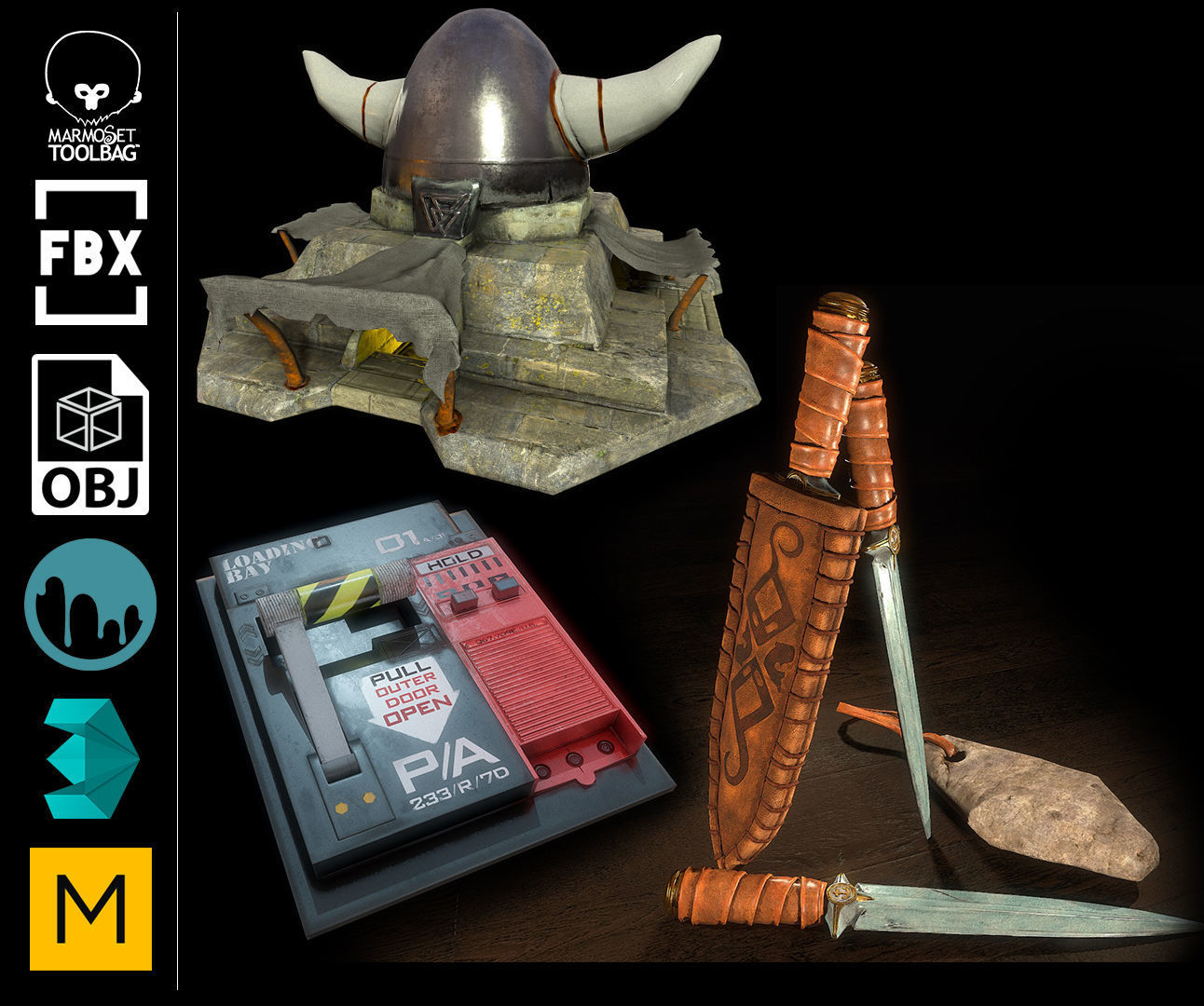 Props Set 1 3d Model Collection Cgtrader